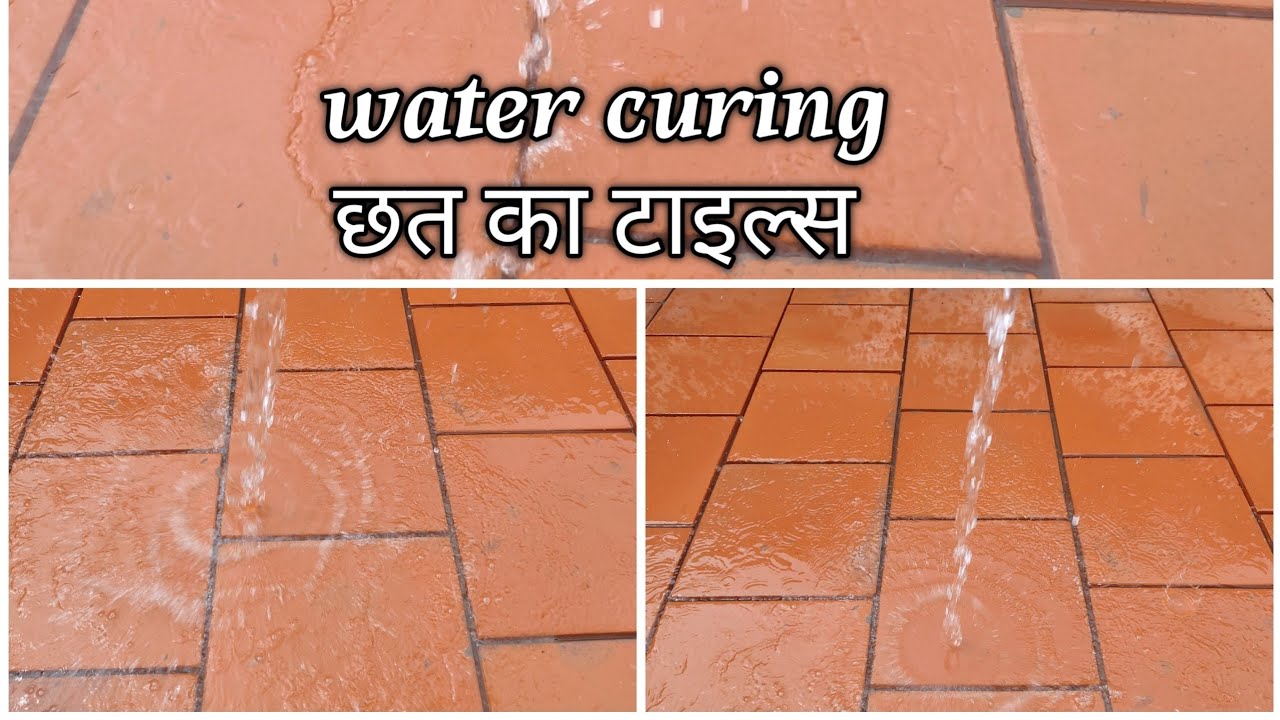 छत का tiles water curing करते हुए - YouTube