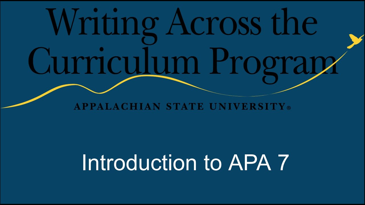 APA 7th Edition Introduction - YouTube