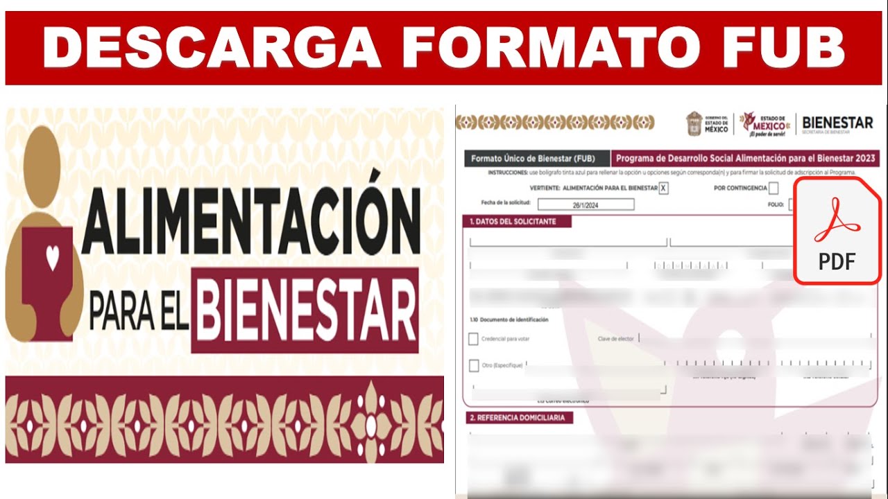 Descarga FORMATO FUB 2024 Alimentacion para el Bienestar 🍜🍽️ - YouTube