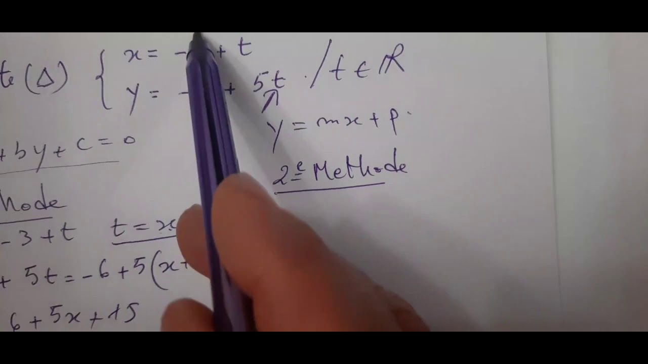 Comment passer d une représentation paramétrique à l'équation ...