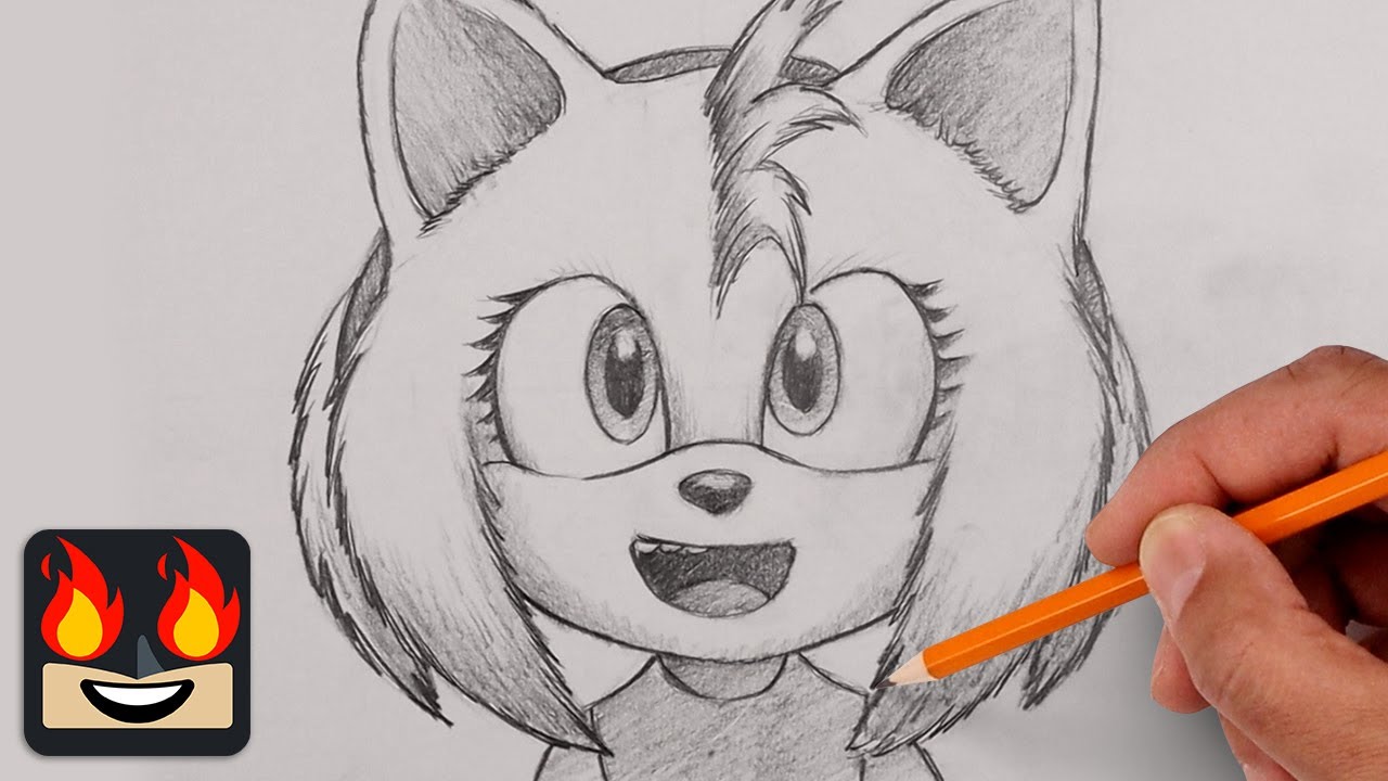 How To Draw Amy Rose | Sonic 3 Sketch Tutorial - YouTube
