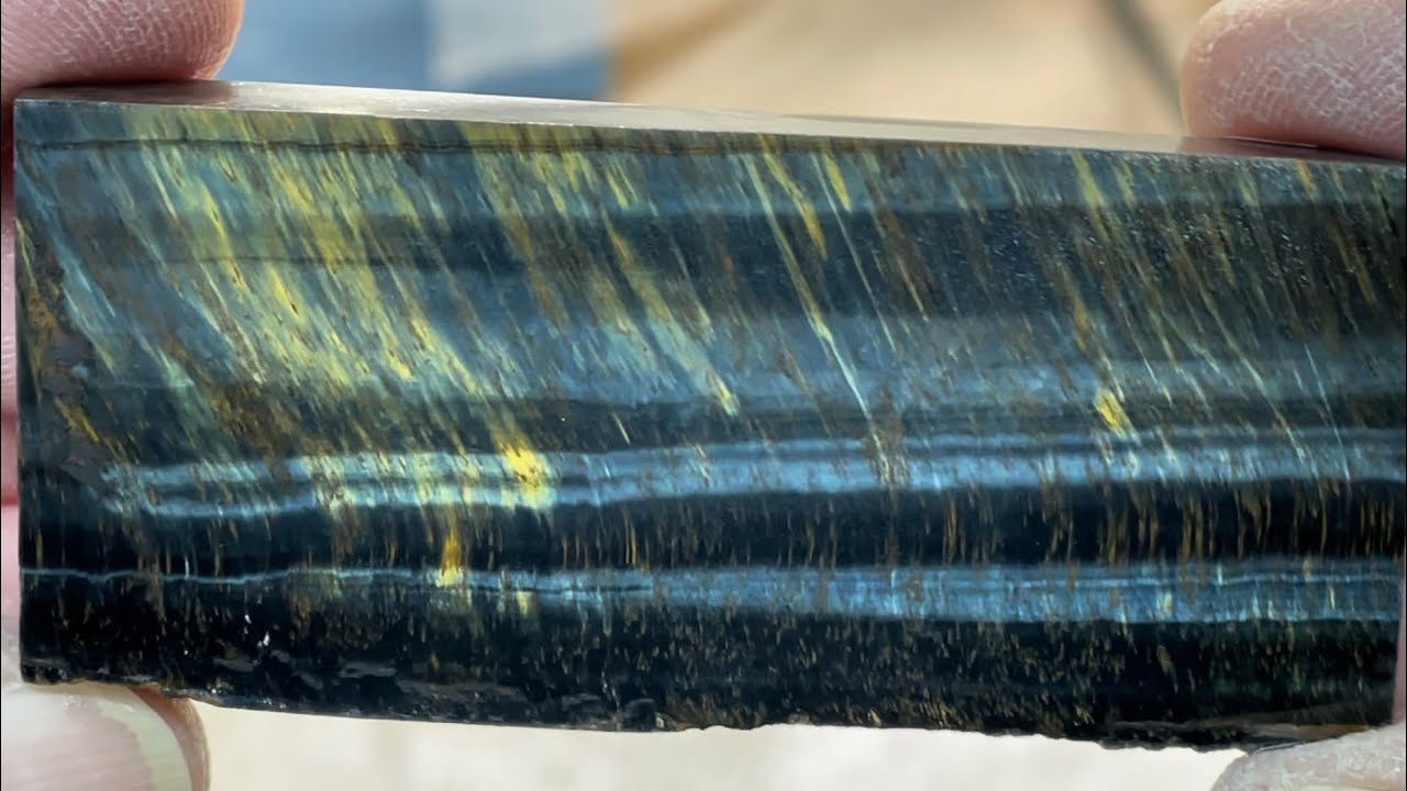 Cut and polish Blue Tigers Eye - YouTube