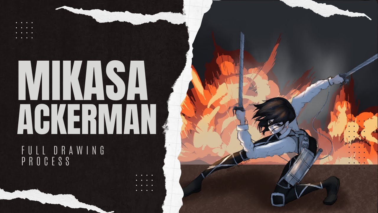 Mikasa Ackerman Full Drawing Process - YouTube