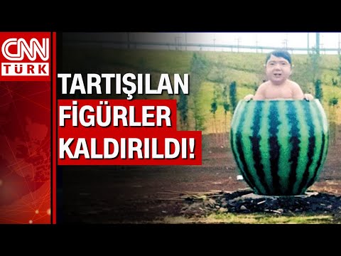 Halkın ucube dediği 4 milyon liralık karpuz ve kadayıf heykeli kaldırıldı