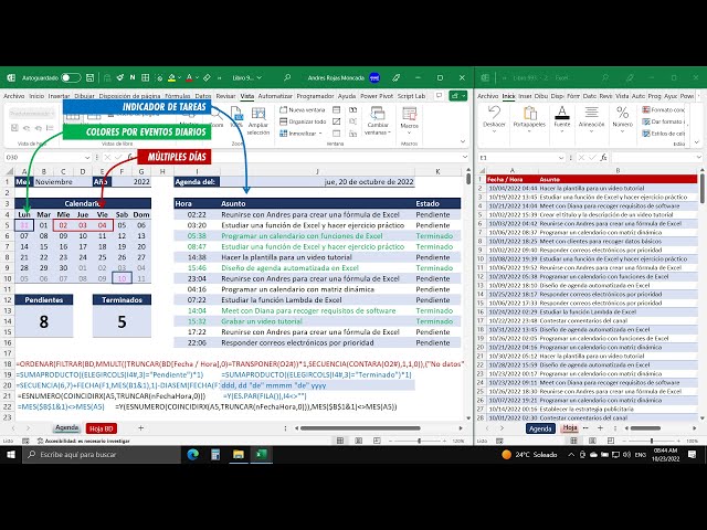 Modelo De Agenda Diaria Excel Cómo Hacer Una AGENDA Automatizada Con