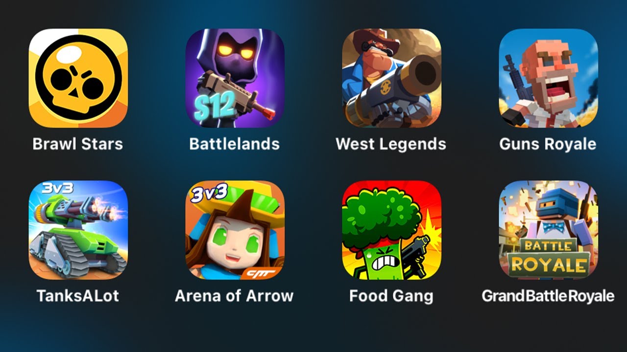 Brawl Stars,Battlelands,West Legends,Guns Royale,TanksALot,Arena of ...