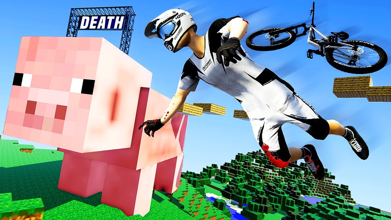 Minecraft DEATH Bike Course - Descenders Gameplay - YouTube