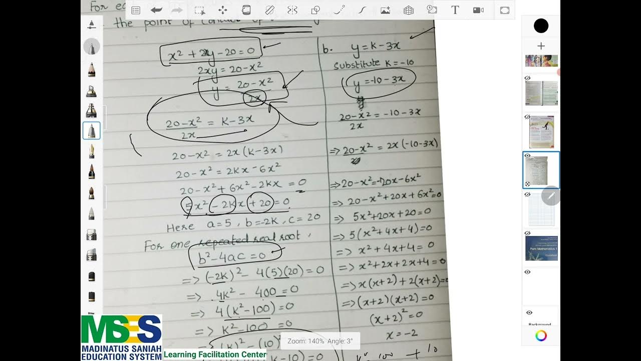 Q4. Ex 1i. Chapter 1. Quadratics. A Level Pure Mathematics 1. - YouTube