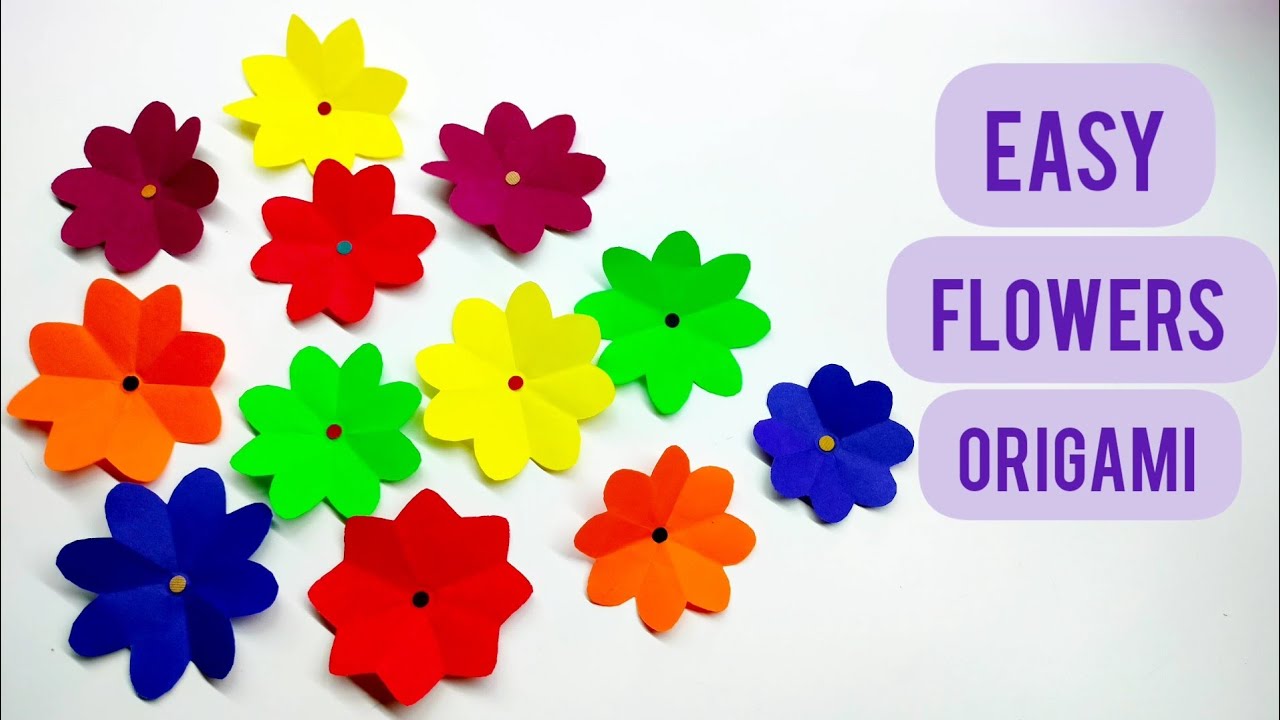 Flower origami || Flower origami tutorial || Flower origami paper craft ...