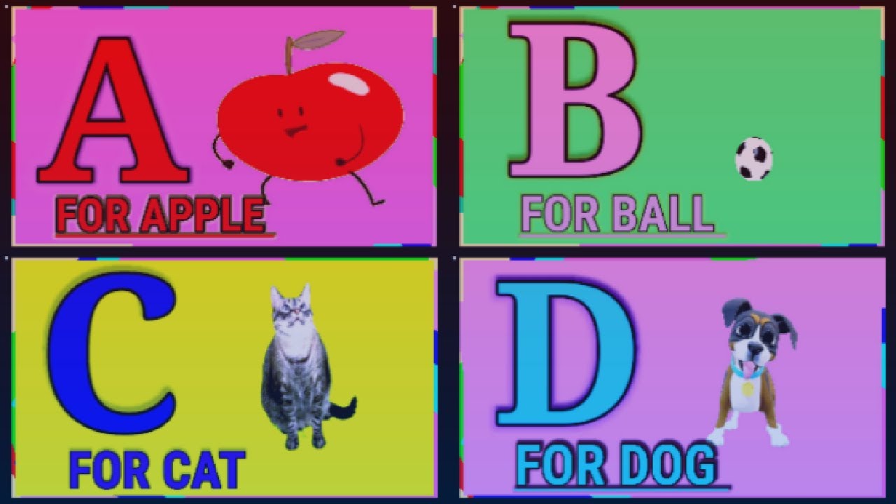 A for apple b for ball | C For Cat d for dog | Abcdef alphabet letter ...