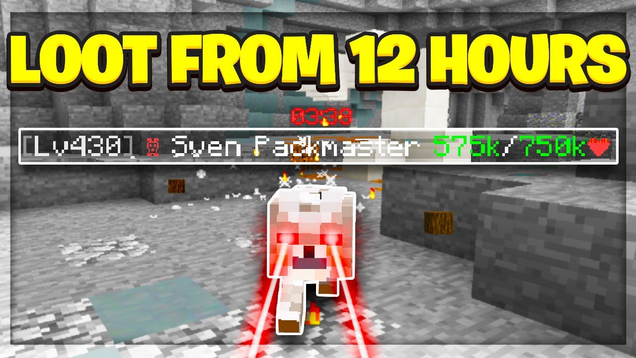 LOOT FROM 12 HOURS OF TIER 3 SVEN IN HOWLING CAVE!! (Hypixel Skyblock ...