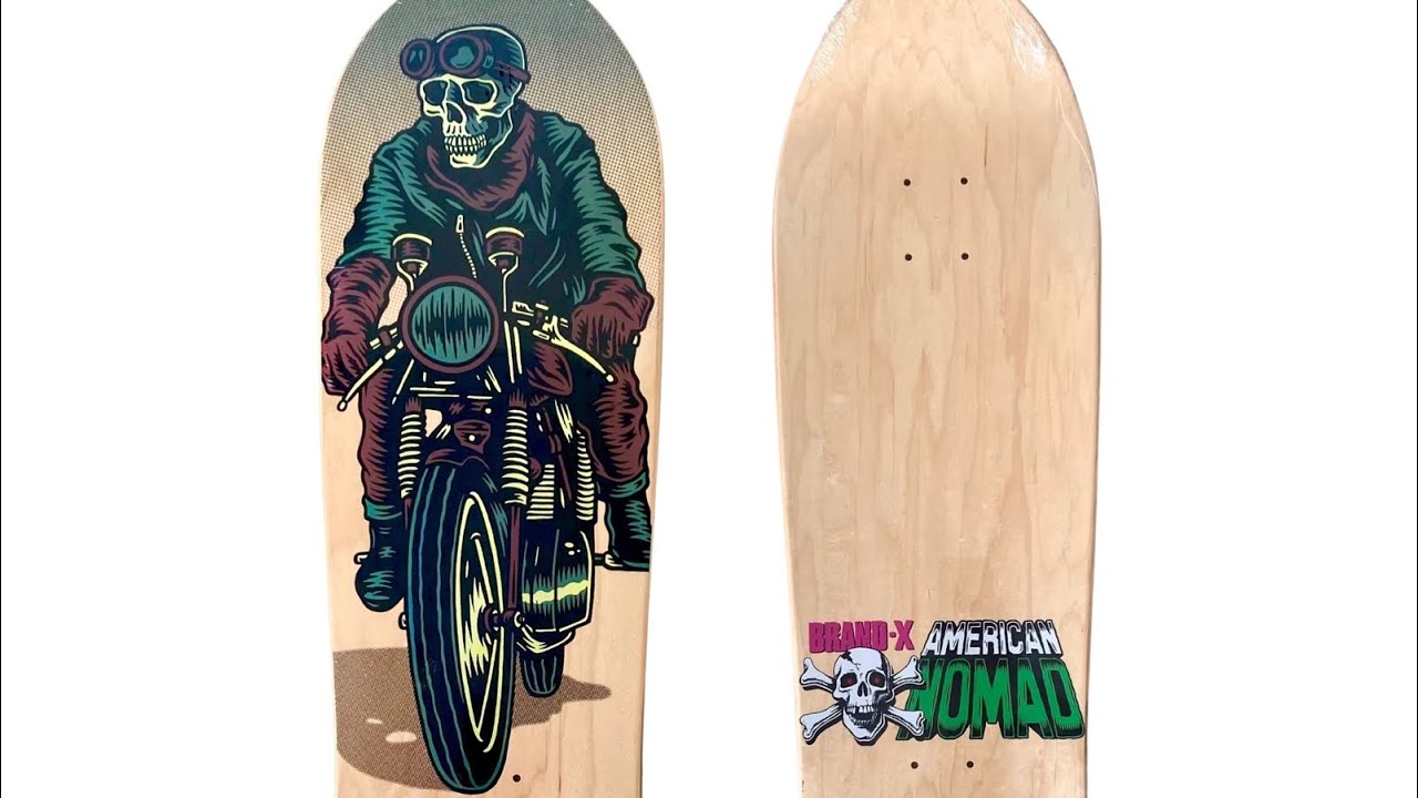 Brand-X American Nomad Cafe Racer Skateboard - YouTube