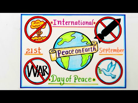 International Day Of Peace Drawing//World Peace Day Poster//How to Draw ...