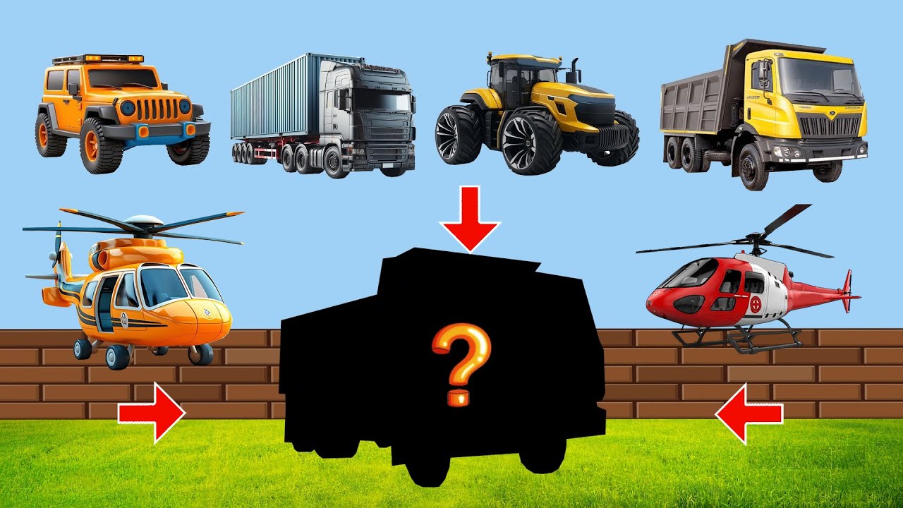 Mystery Vehicle Challenge #1 🚛🚁 | Guess the Hidden Shadow! | Vehicles ...