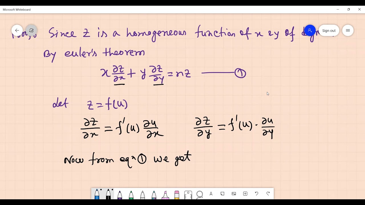 Euler's deduction formula in Bangla | Euler's theorem on homogeneous ...