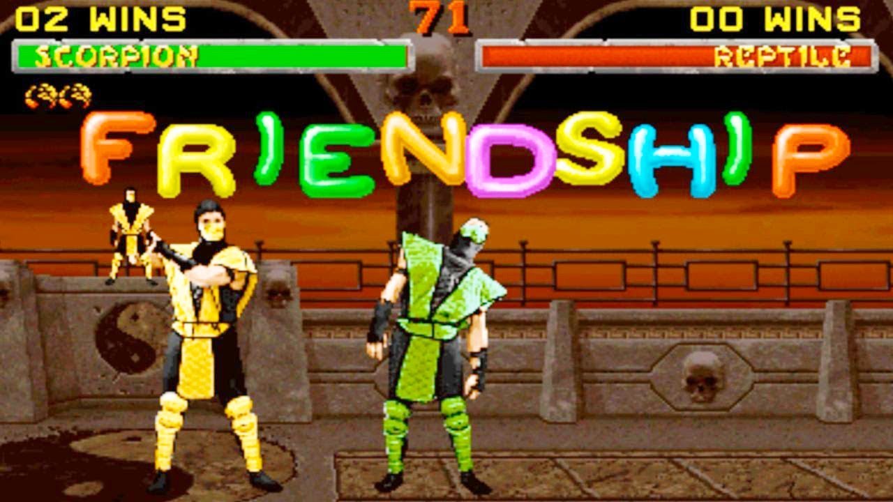 Mortal Kombat 2 Arcade - All Friendships On Kombat Tomb Stage - YouTube