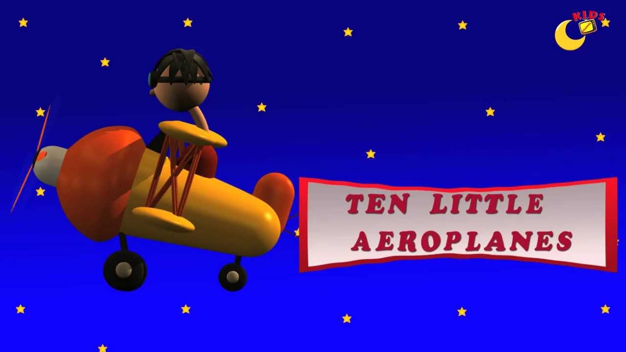 Ten Little Aeroplanes| Nursery Rhyme with Lyrics - YouTube