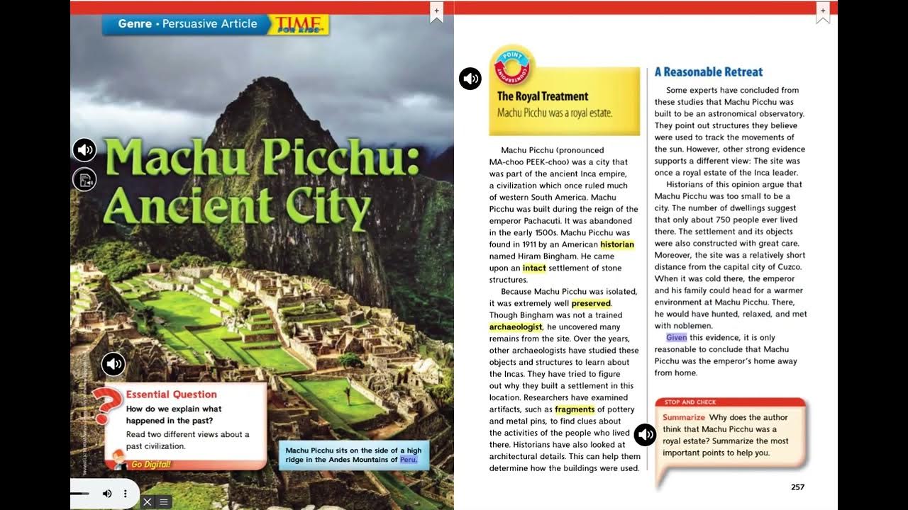 Wonders Grade 5 Machu Picchu: Ancient City - YouTube