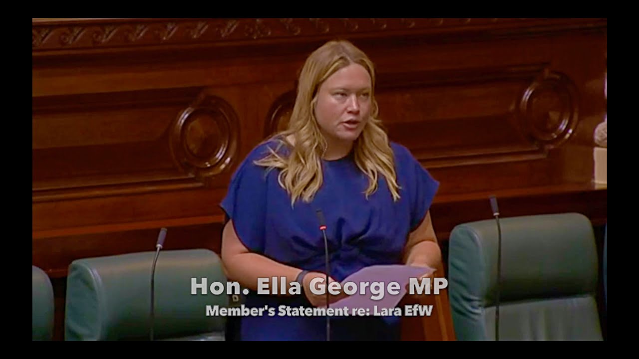Hon Ella George member statement 20250305 re Lara EfW - YouTube