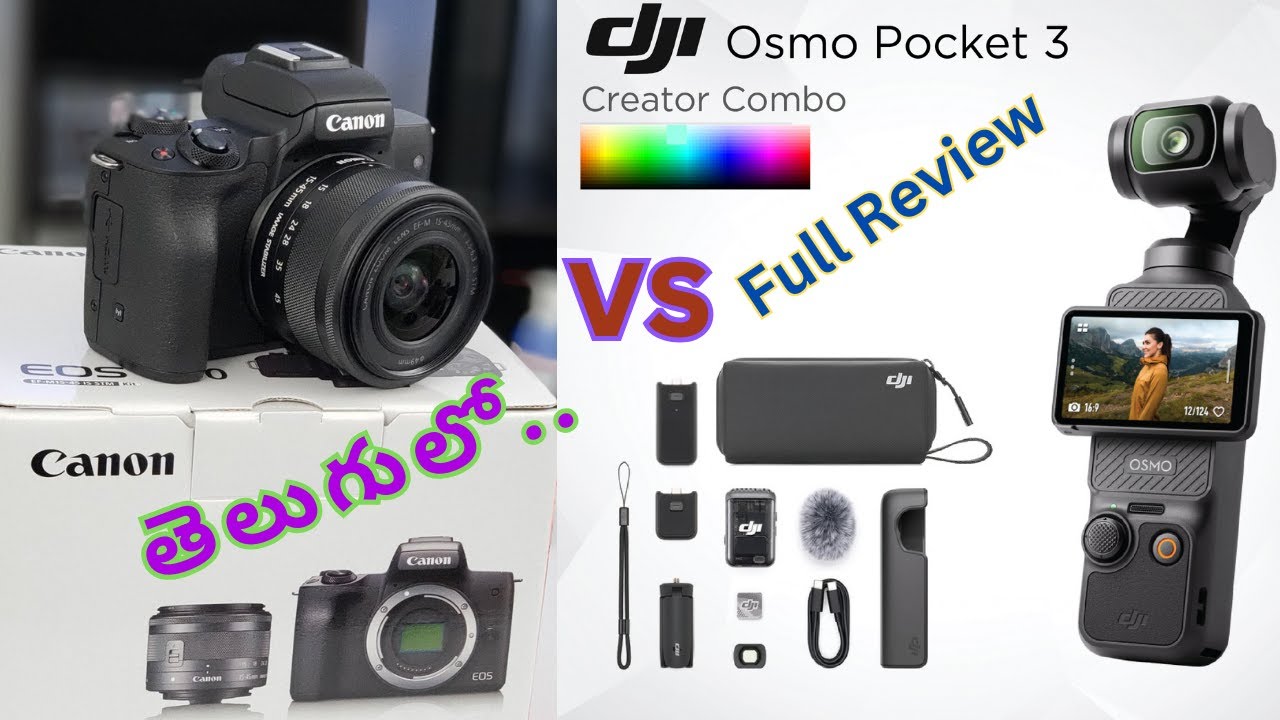 CANON M50 MARK ii vs DJI OSMO POCKET 3 FULL REVIEW TELUGU | DJI OSMO ...