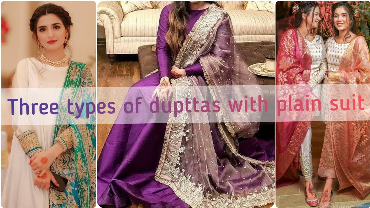 Plain Suit With Heavy Duppta|Plain Dress Design With Embroidery Dupatta ...