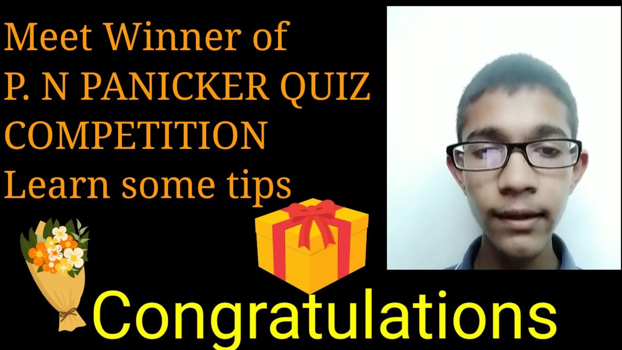 Quiz winner of PN Panicker competition 2020 - YouTube