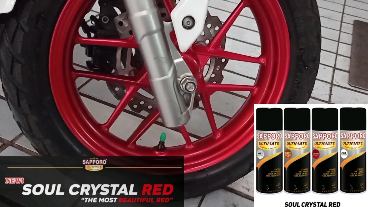 hasil repaint velg adv soul crystal red di velg ADV - YouTube