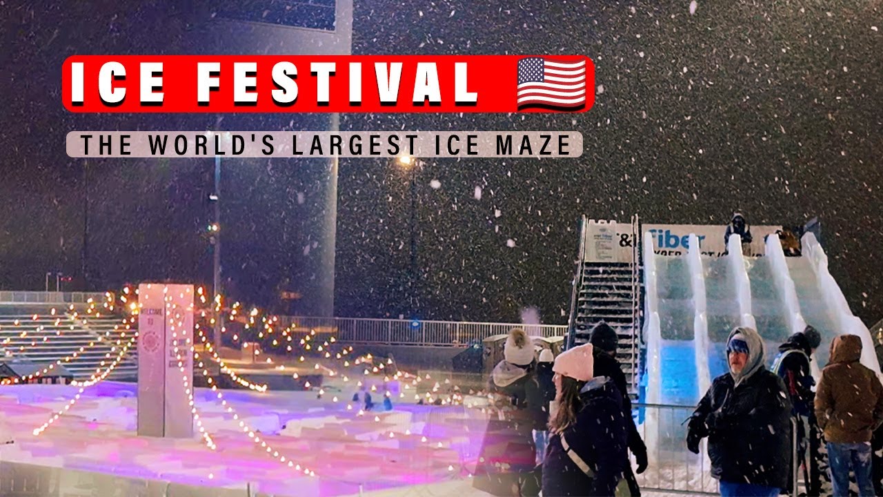 The World's Largest Ice Maze | 🇺🇸 Minnesota ice festival [4K UHD] - YouTube