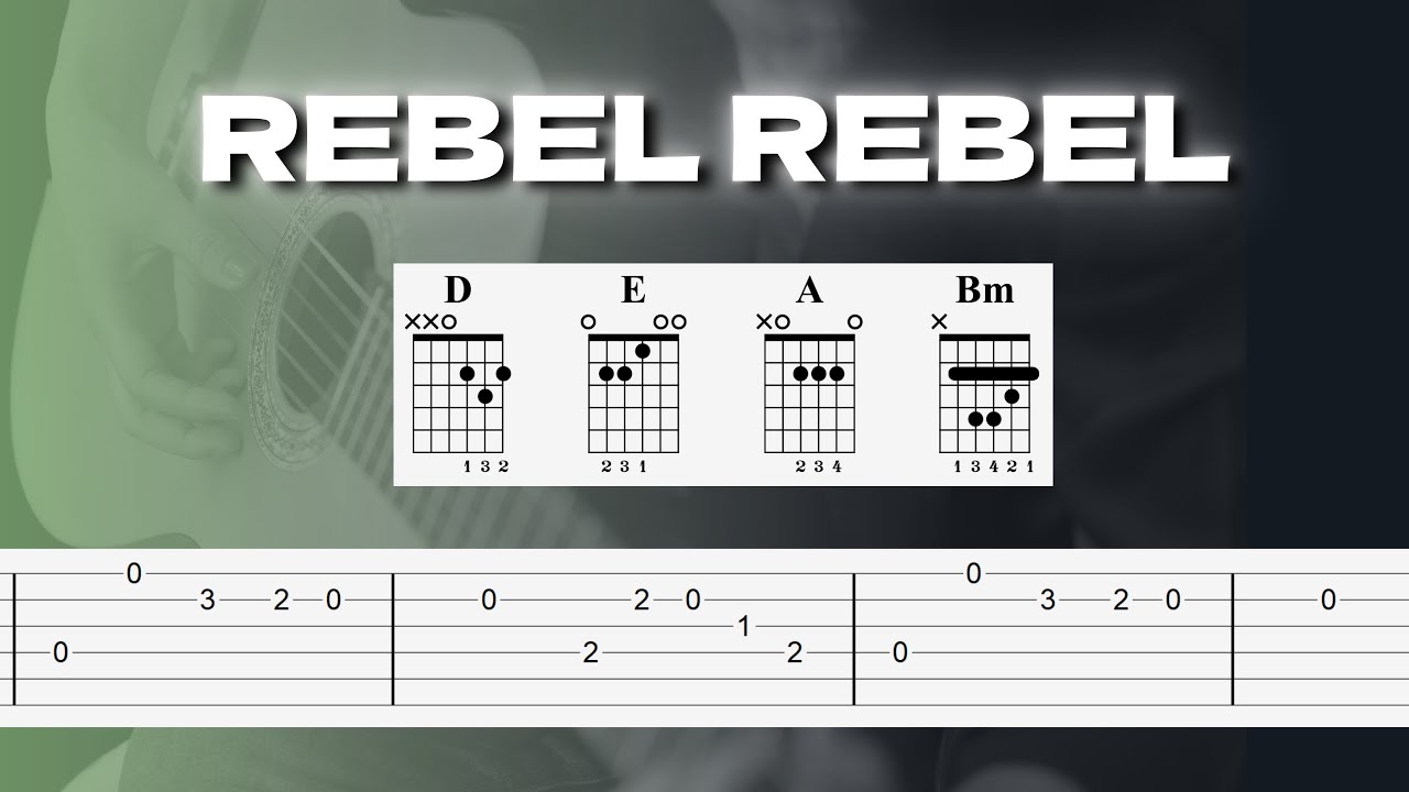 Rebel Rebel - Easy Guitar Tab | Melody | Chords | Tutorial - YouTube