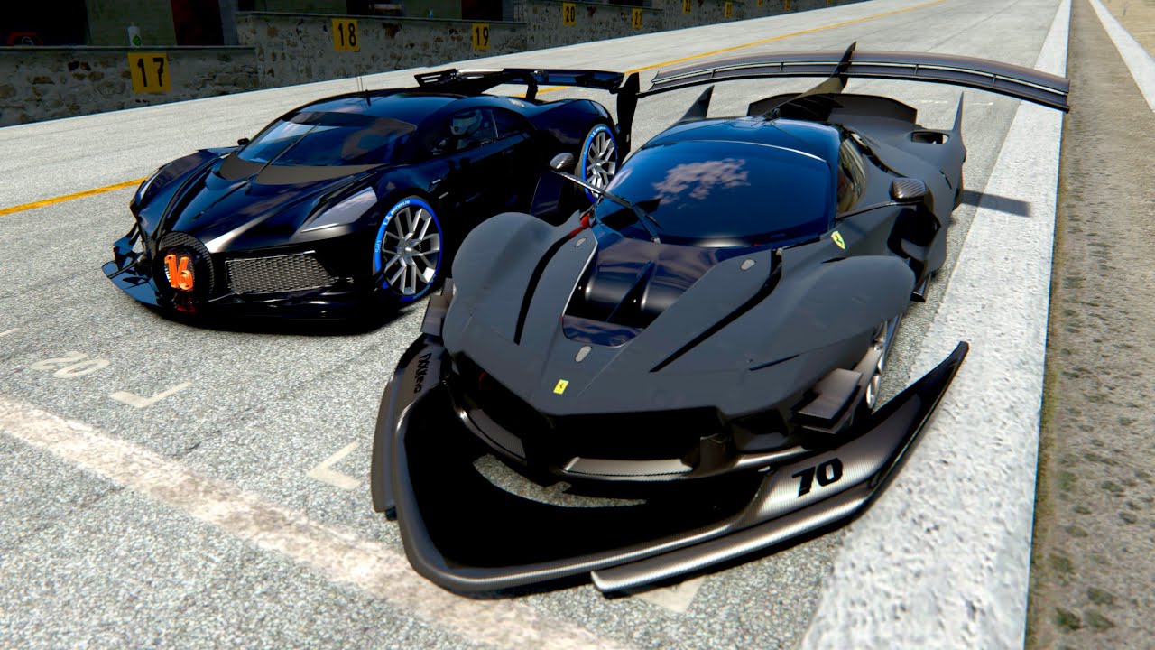 Bugatti Black Devil VGT vs 60000 HP Ferrari FXX K GTR at Special Stage ...