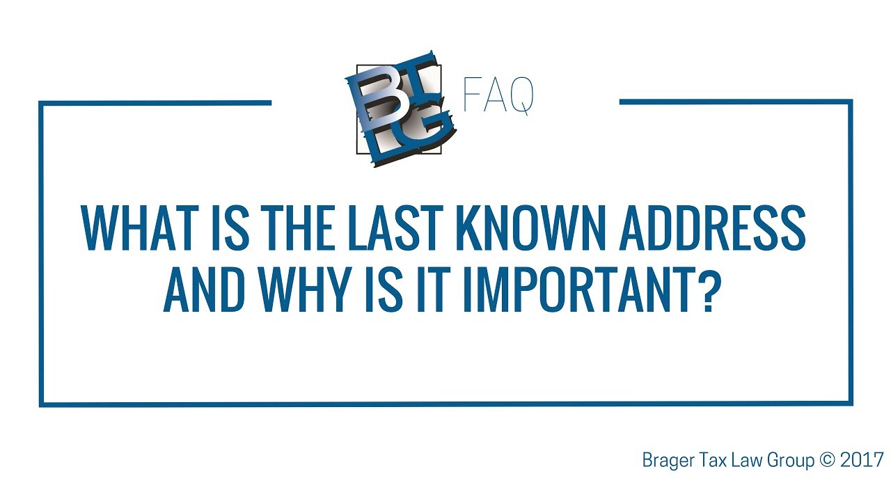 What is the Last Known Address and Why is It Important? - YouTube