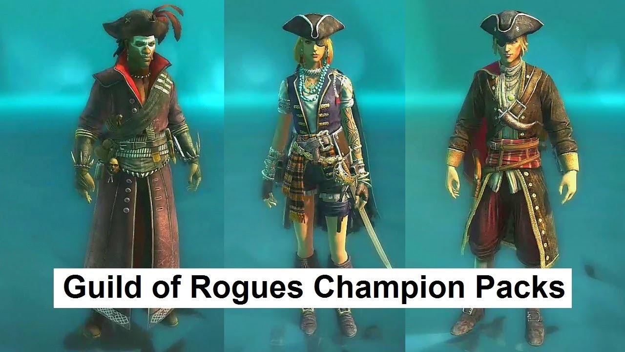 AC4 Multiplayer Champion pack costumes Stowaway Shaman Siren Guild of ...