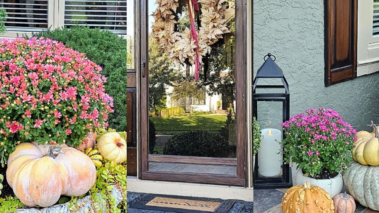 Fall Outdoor Tour Front Porch & Back Deck | Fall Mums Decorating Ideas ...