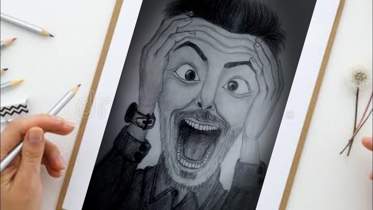 How to draw the most funny man realistic drawing /pensel drawing/ - YouTube