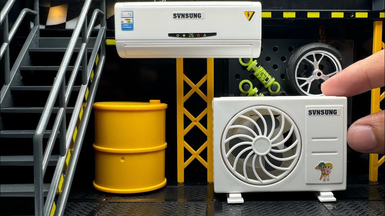 Most Detailed Unboxing Mini Solar Air Conditioner Diorama 1/24 Scale ...