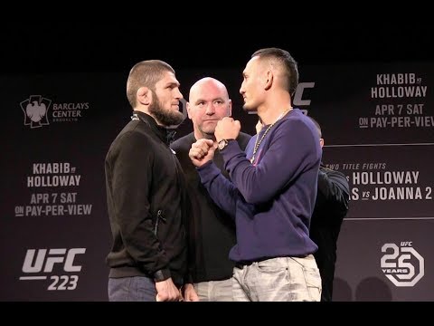 UFC 223 Press Conference: Max Holloway vs. Khabib Nurmagomedov Face Offs