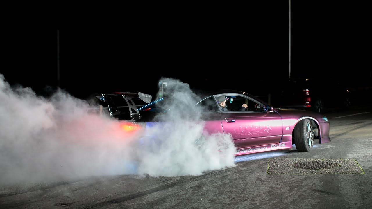 300hp S15 SR20DET Burnouts, Launch Control, Flames, Backfire - YouTube