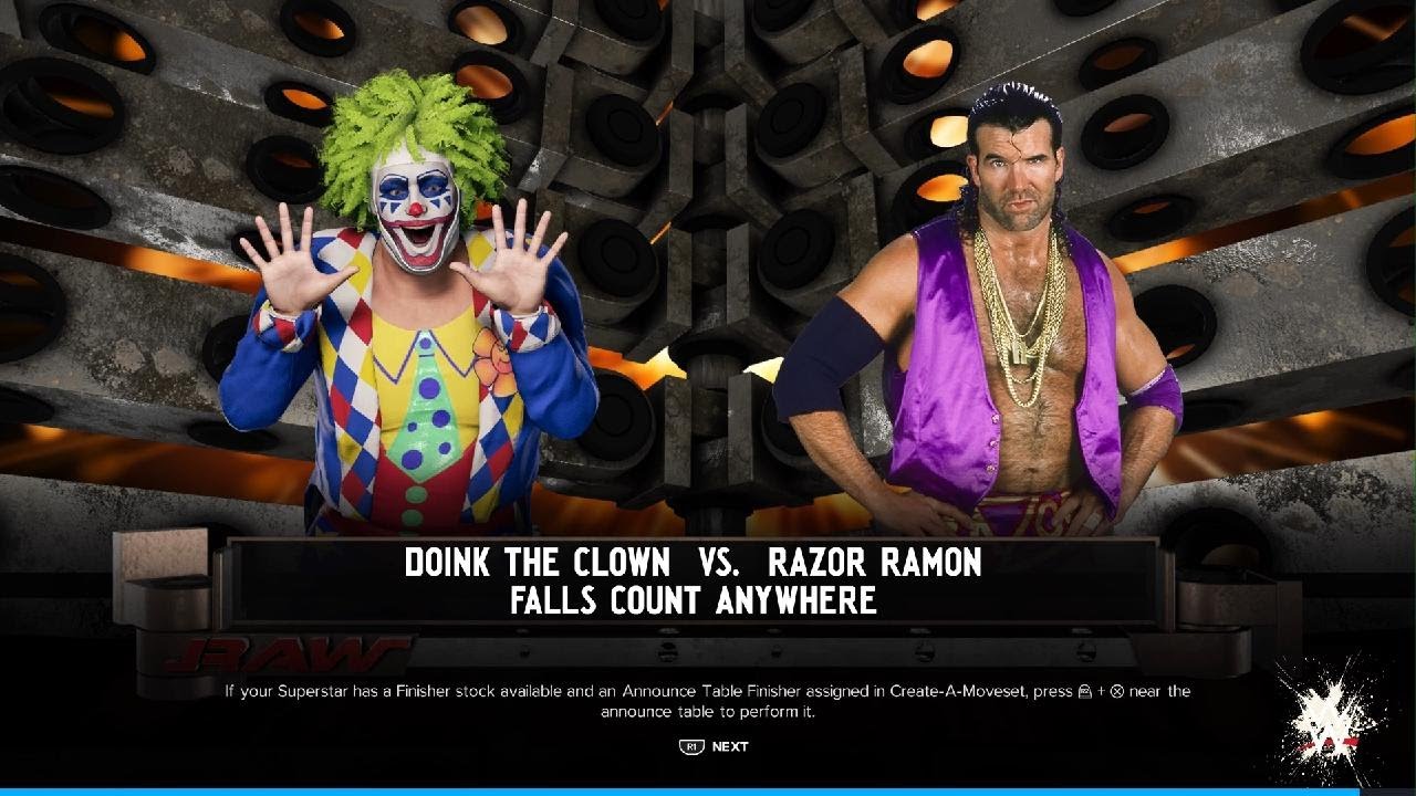 WWE 2K24 Doink The Clown vs "The Bad Guy" Razor Ramon - YouTube