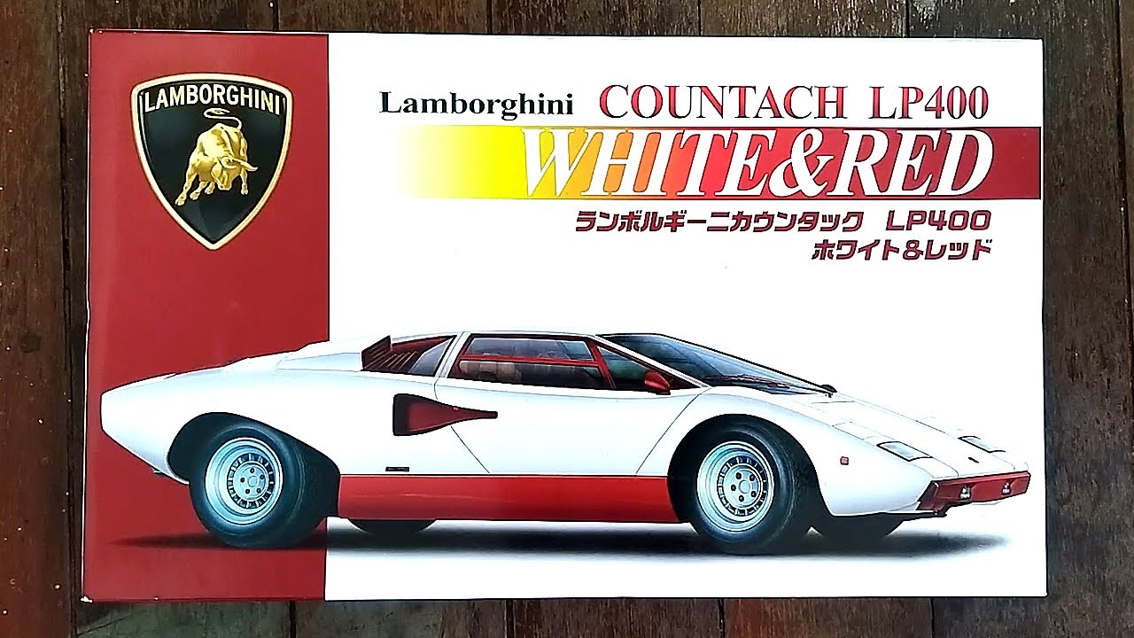 Fujimi 1/24 Lamborghini Countach LP400 White & Red | Plastic Model Kit ...