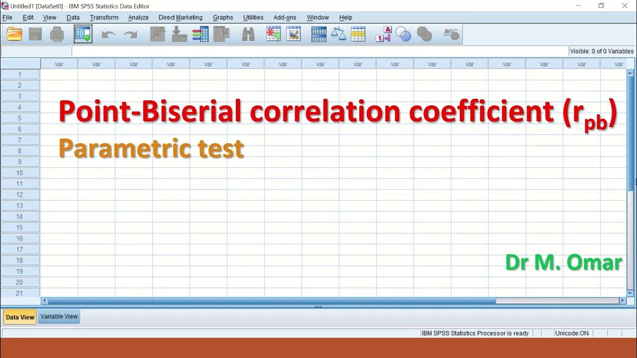 Point Biserial correlation in SPSS - YouTube