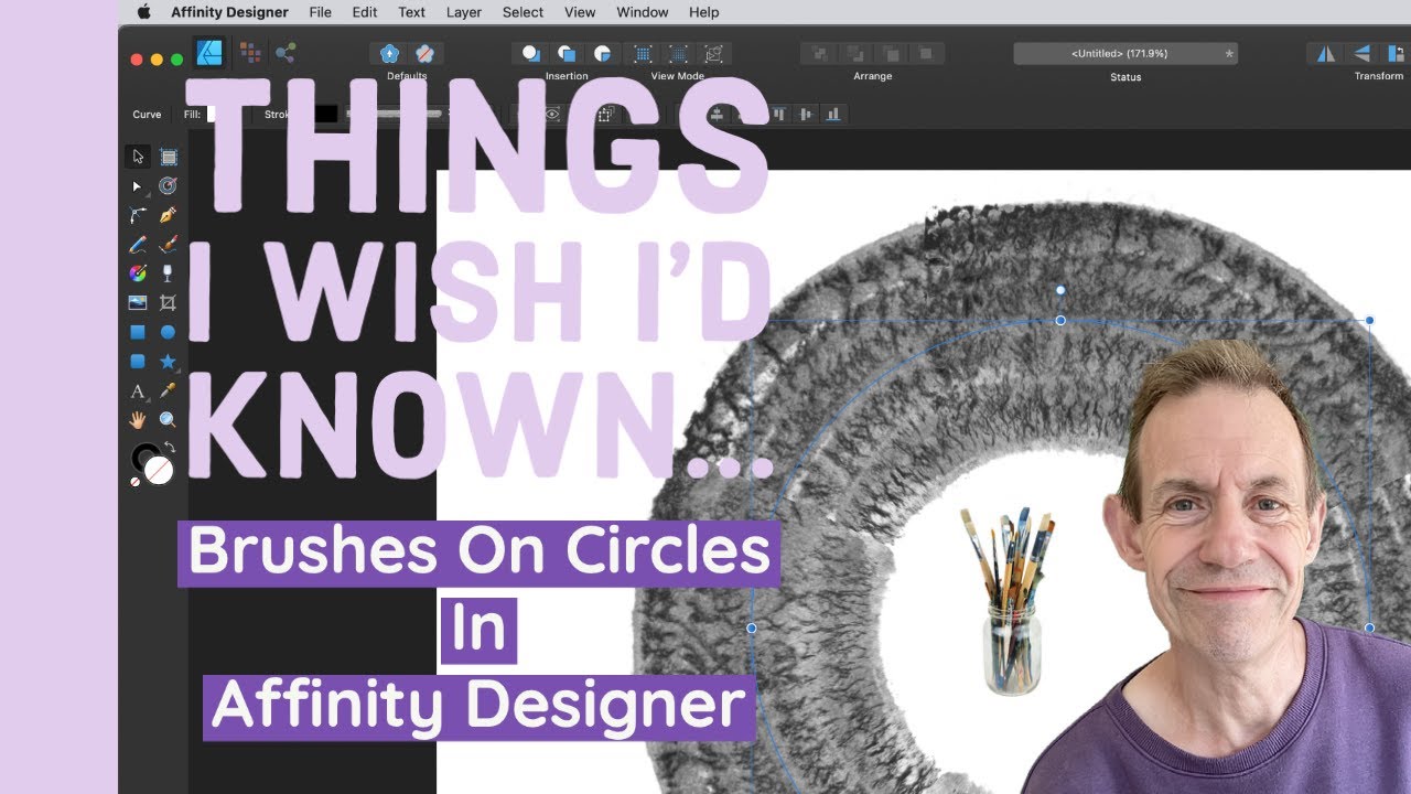 How To Brushes On Circles In Affinity Designer Tutorial - YouTube