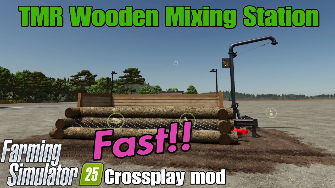 TMR Wooden Mixing Station / FS25 crossplay mod - YouTube