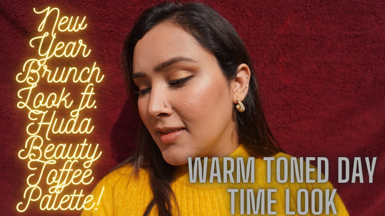 Soft Warm Toned Look for a New Year Brunch ft Huda Beauty Toffee ...