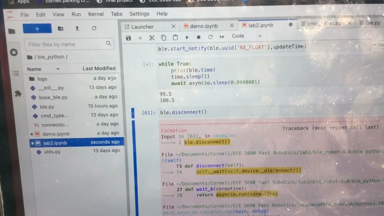Lab 2 BLE notification handler - YouTube