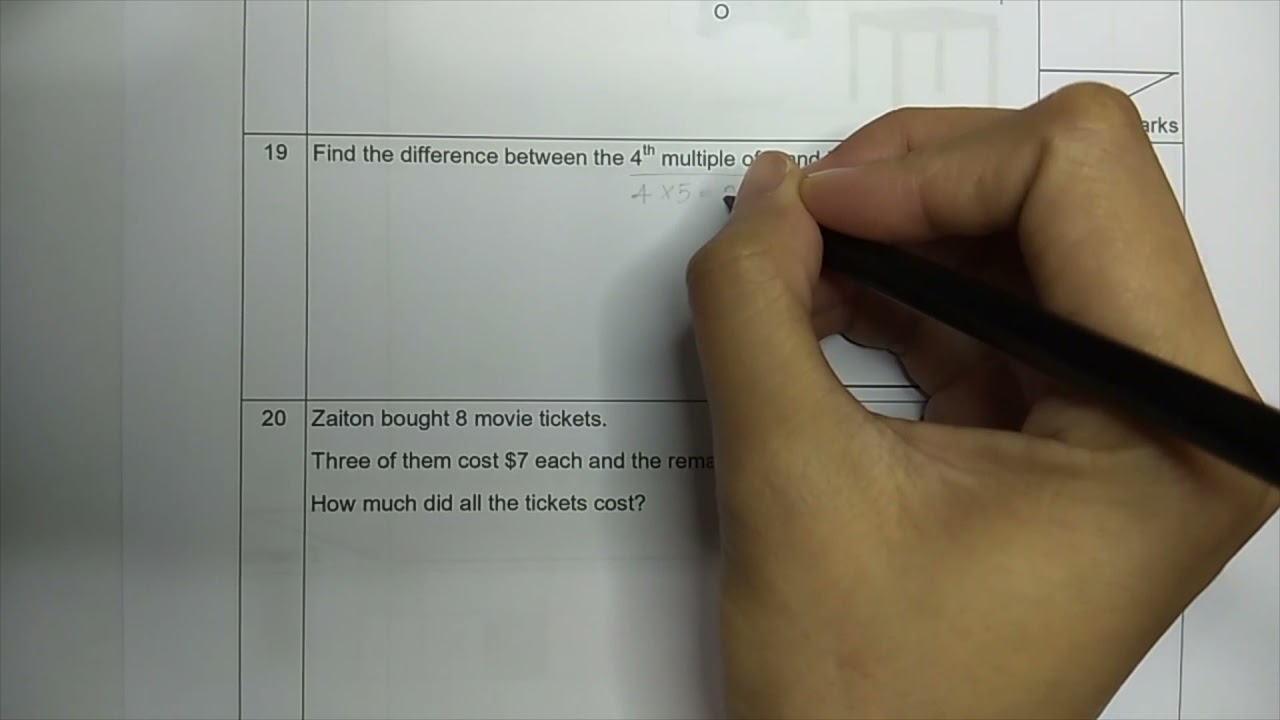 PSR 2020 Mathematics Paper 1 Question 19 (REVISION 1) - YouTube