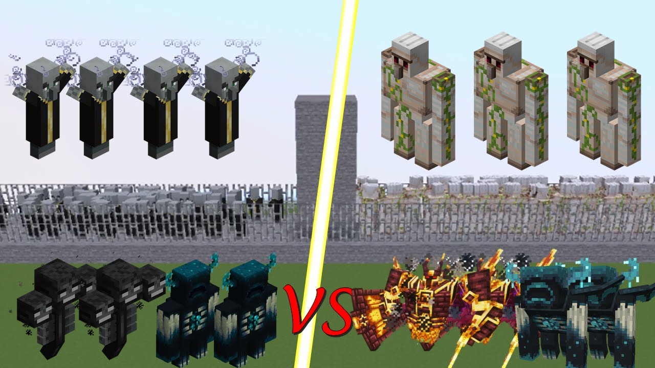 Strong mobs Line Battle in Minecraft 1.19.2! Minecraft mob battle ...