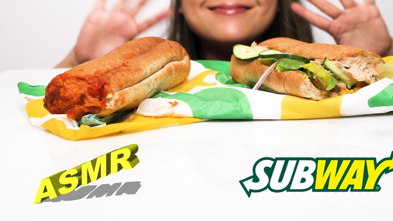 ASMR Eating Show | Subway | Sandwich | Meatball | Tuna | Crunchy Sounds ...