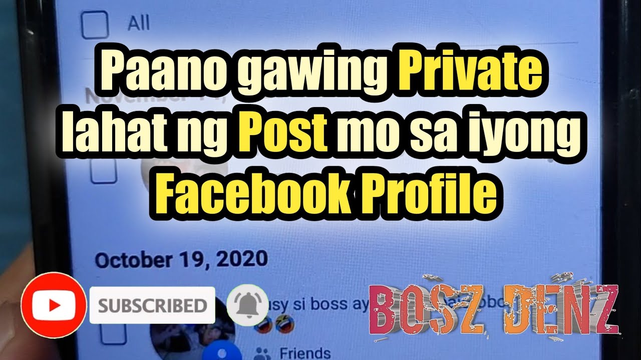 Paano gawing Private lahat ng post mo sa iyong Facebook Profile "Tips ...