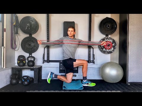Half kneeling thoracic rotations with band - YouTube