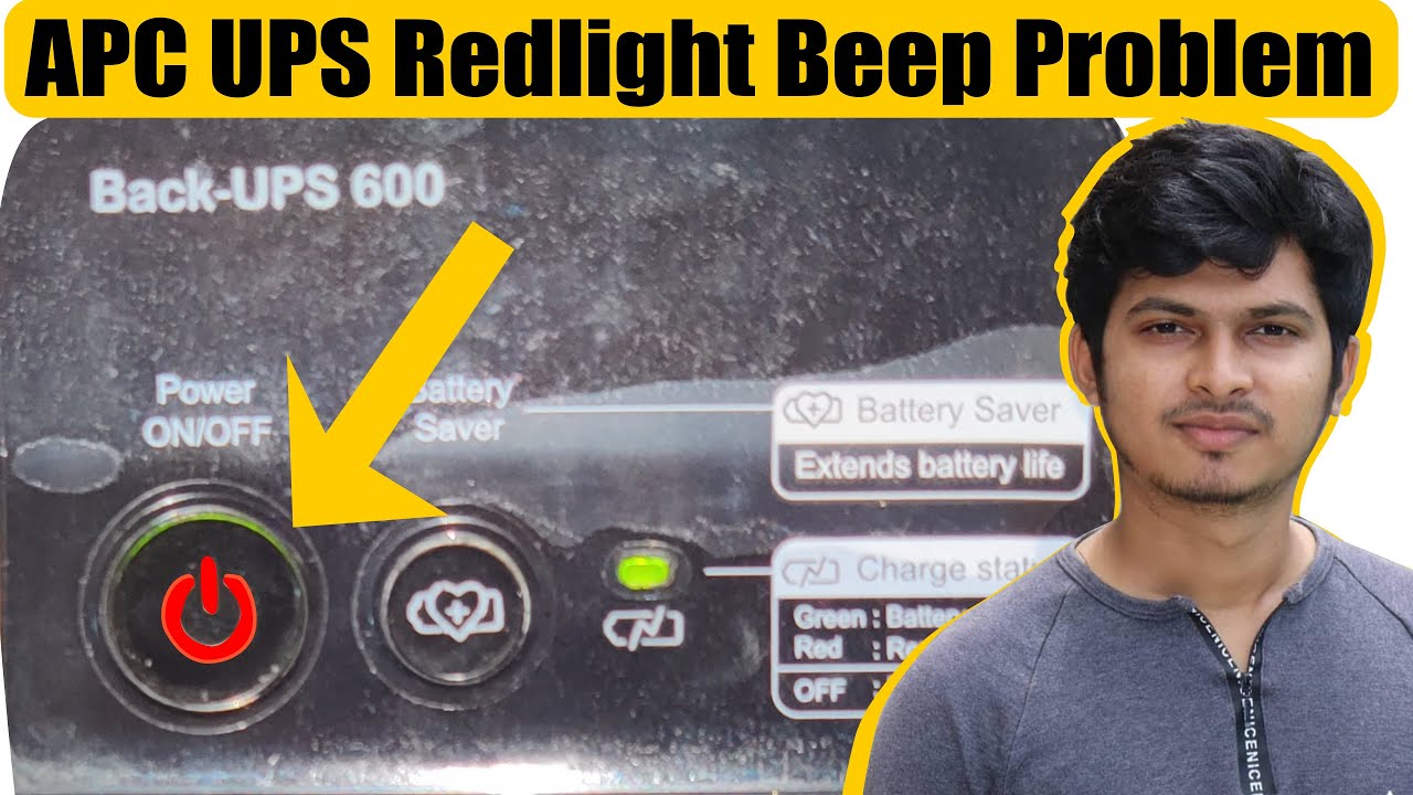 APC UPS 600VA Red light long beep - YouTube